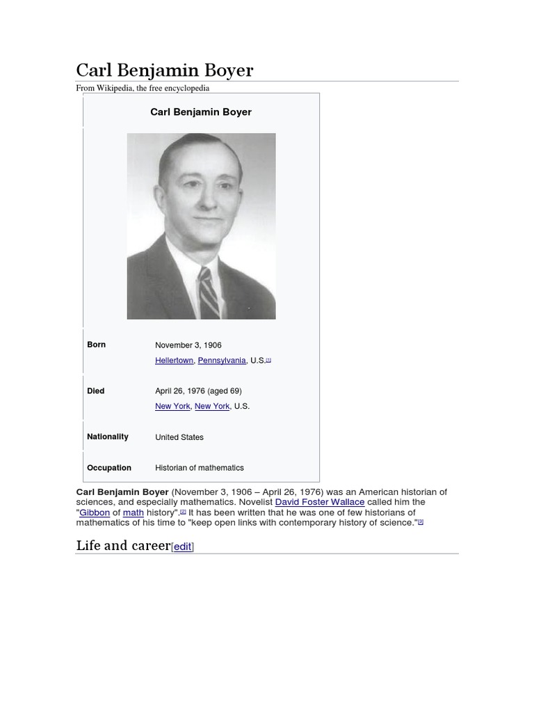 Carl Benjamin Boyer 16 Fni | PDF