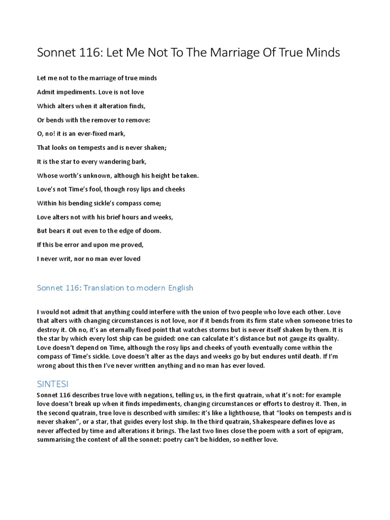 Shakespeare Sonnet 116 | PDF
