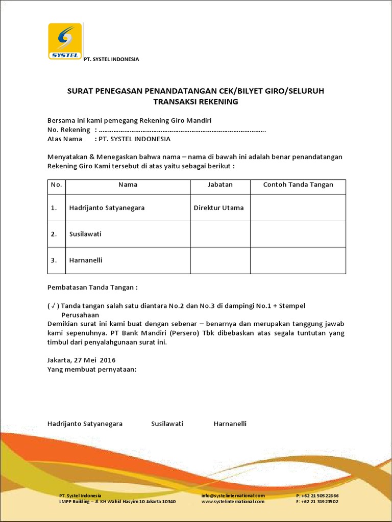 Surat Penegasan 2 | PDF