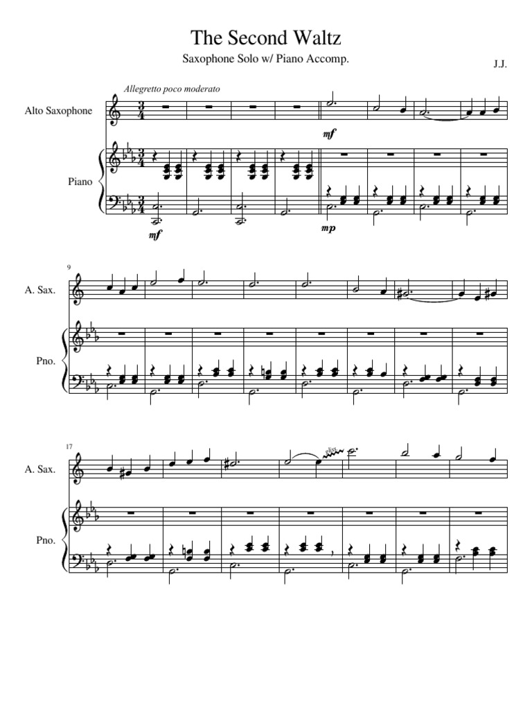 The Second Waltz -- Saxophone Solo | Reed Aerophones | American Popular ...