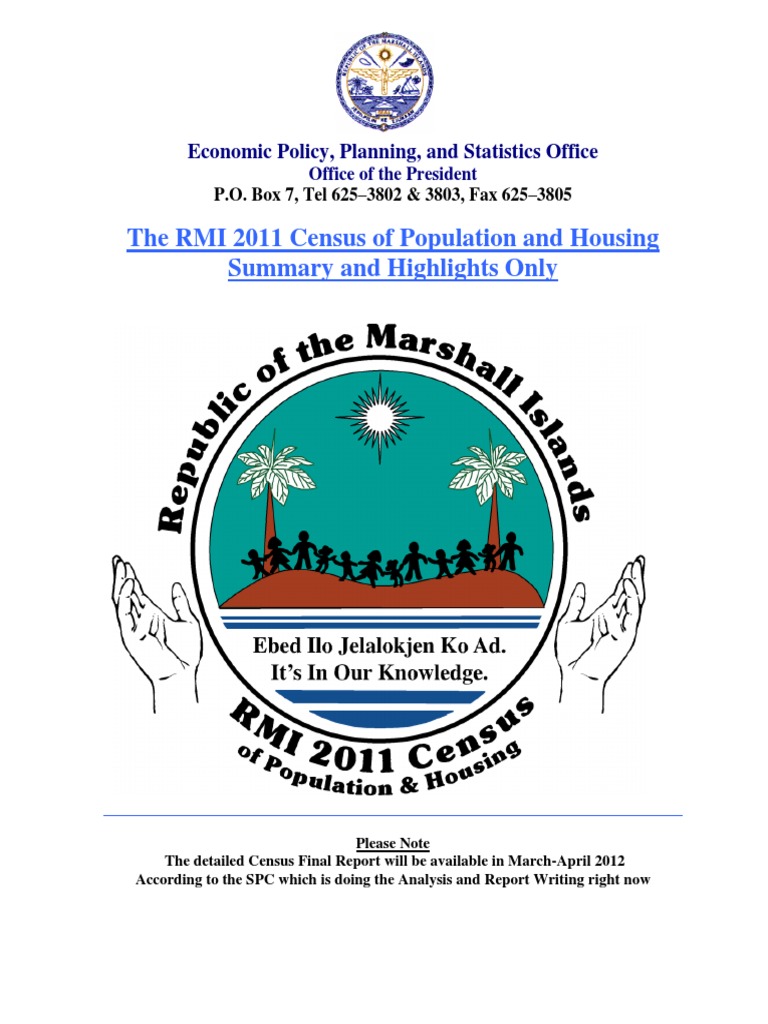 RMI 2011 Census Summary Report On Population and Housing | PDF | Total ...