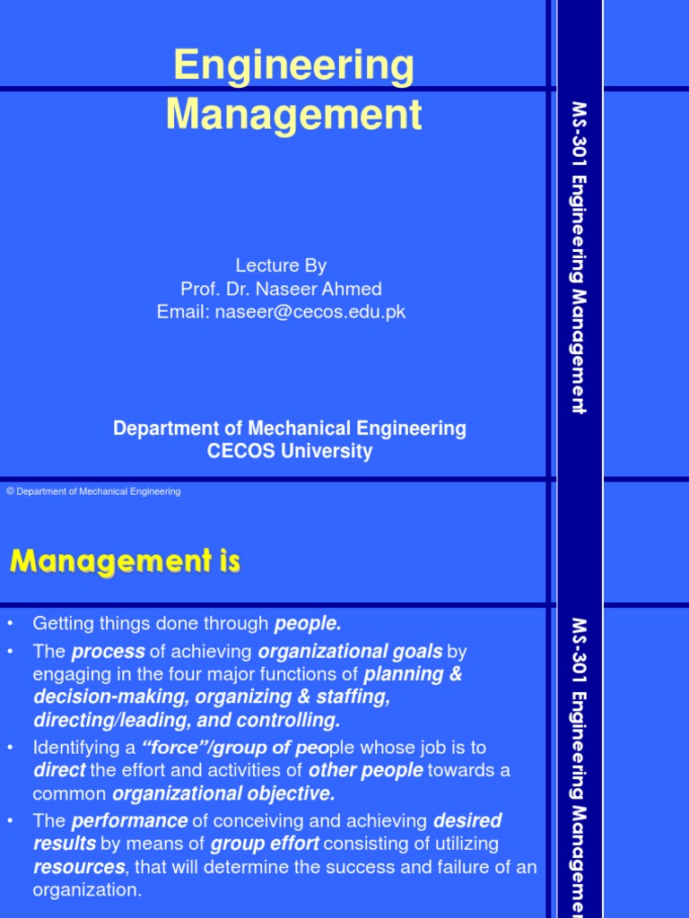 Engineering Management | PDF | System | Engineering