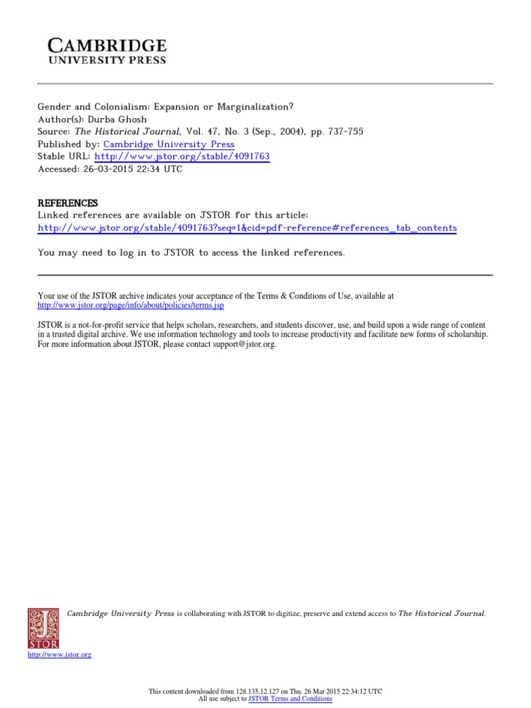 Durba Ghosh Gender and Colonialism Expansion or Marginalization | PDF ...
