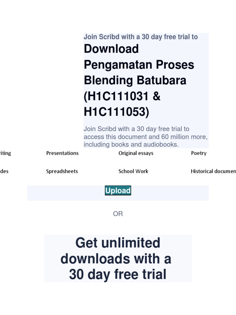 Get Unlimited Downloads With A 30 Day Free Trial: Download Pengamatan Proses Blending Batubara ...