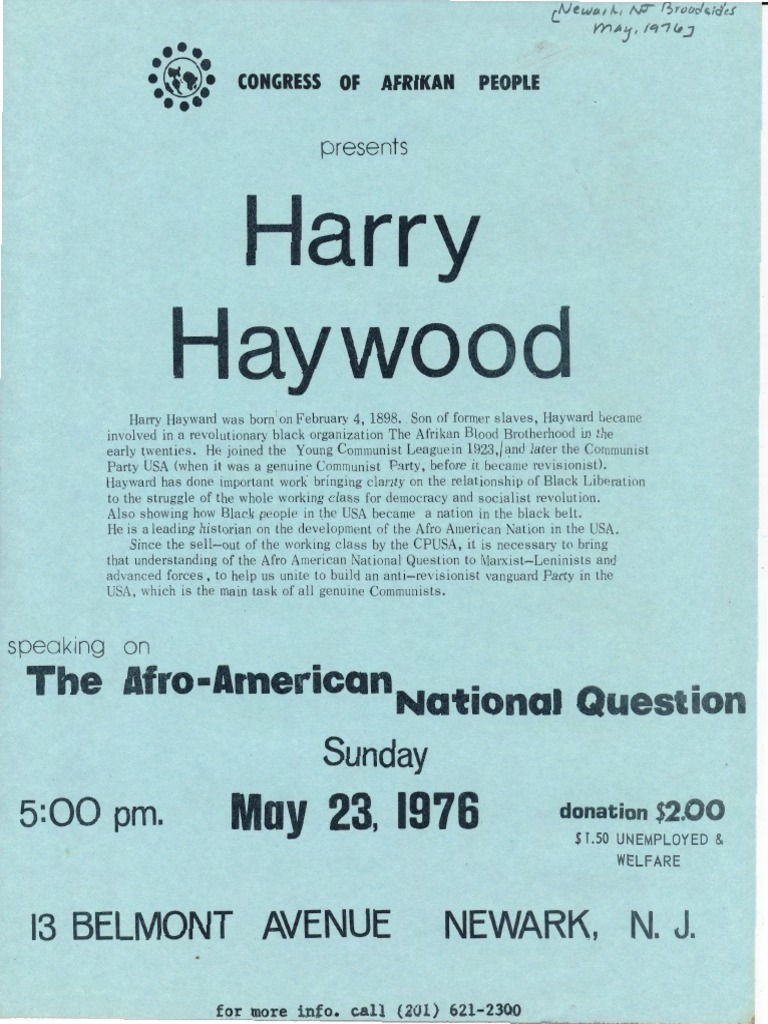 Harry Haywood: The Afro - Americannational Ques | PDF