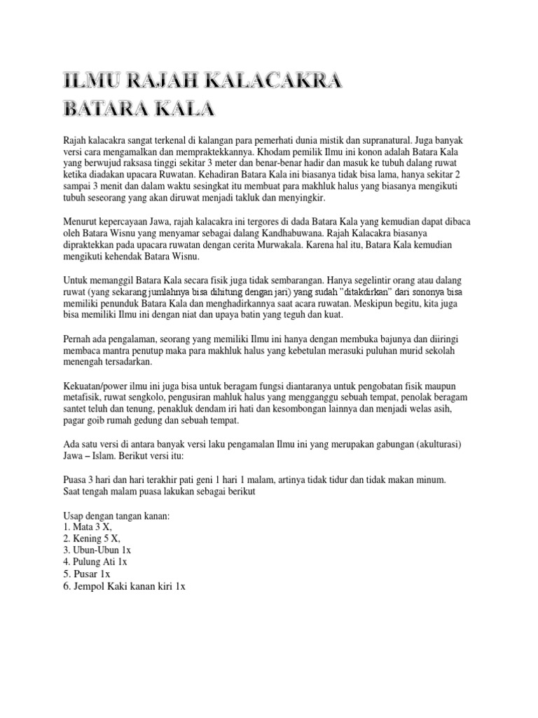 Ilmu Rajah Kalacakra dan Cinta Sejati | PDF