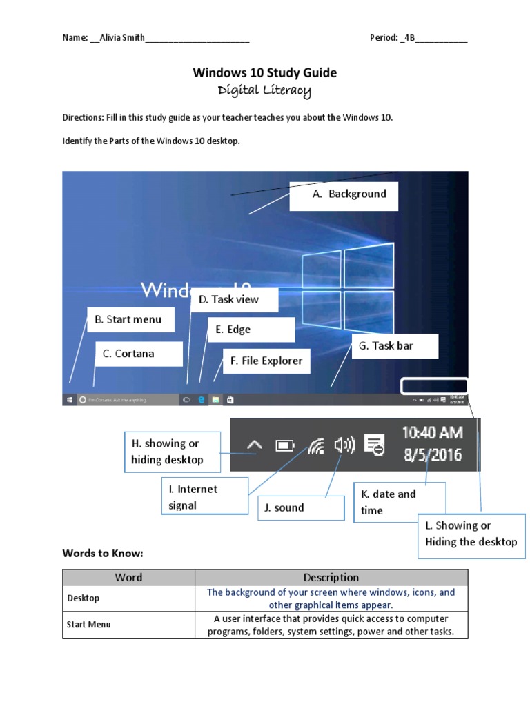 Diglit A s2 s1 A3 Windows 10 Study Guide | PDF | Graphical User Interfaces | Computer File