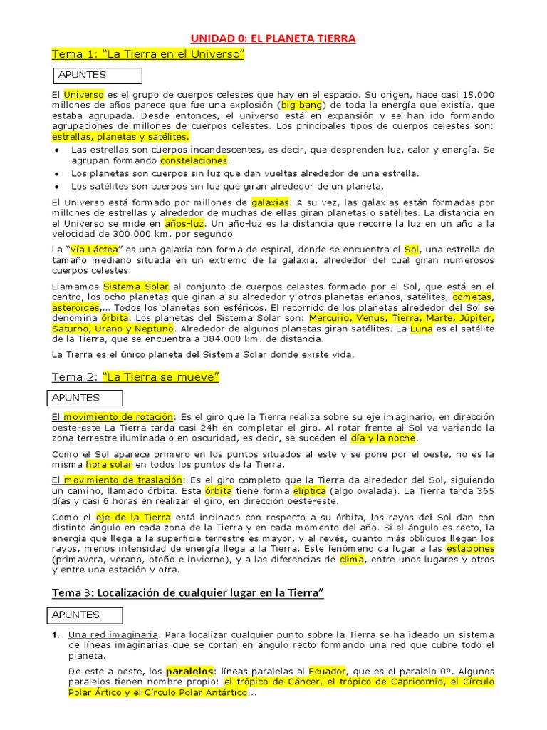 Apuntes | PDF | Planetas | Tierra