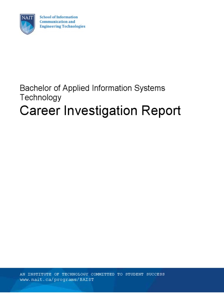 Career Investigation Report: Bachelor of Applied Information Systems ...