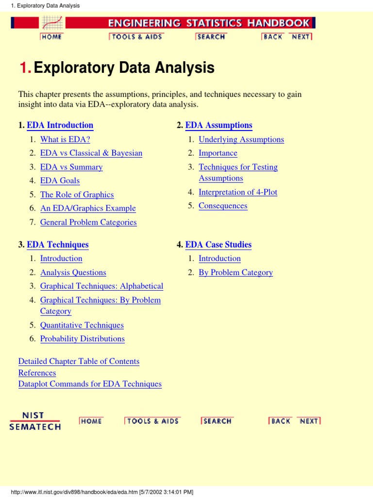 Exploratory Data Analysis-Engineering Statistics Handbook NIST 2002 ...