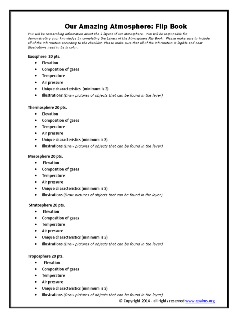 Our Amazing Atmosphere Flip Book - Advanced Group Work | PDF | Science ...