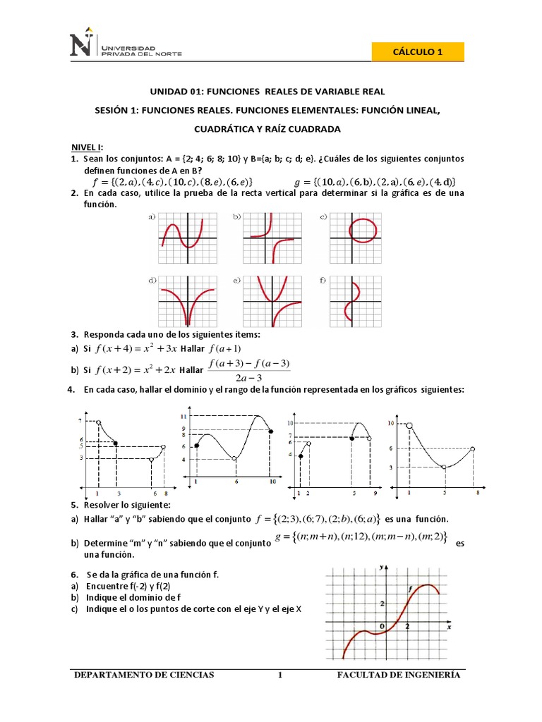 HT - 1 Funciones Lineal, Cuadrática y Raíz Cuadrada | PDF | Función (Matemáticas) | Triángulo