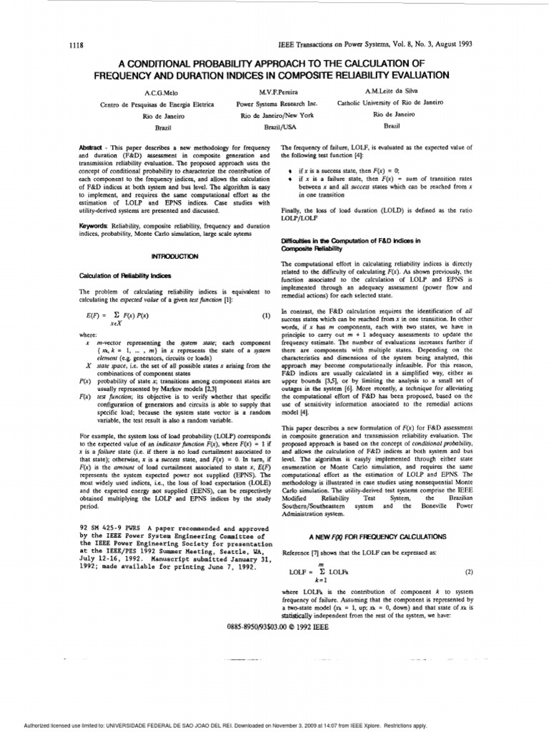 A Conditional Probability Approach To The Calculation of F-D | PDF ...