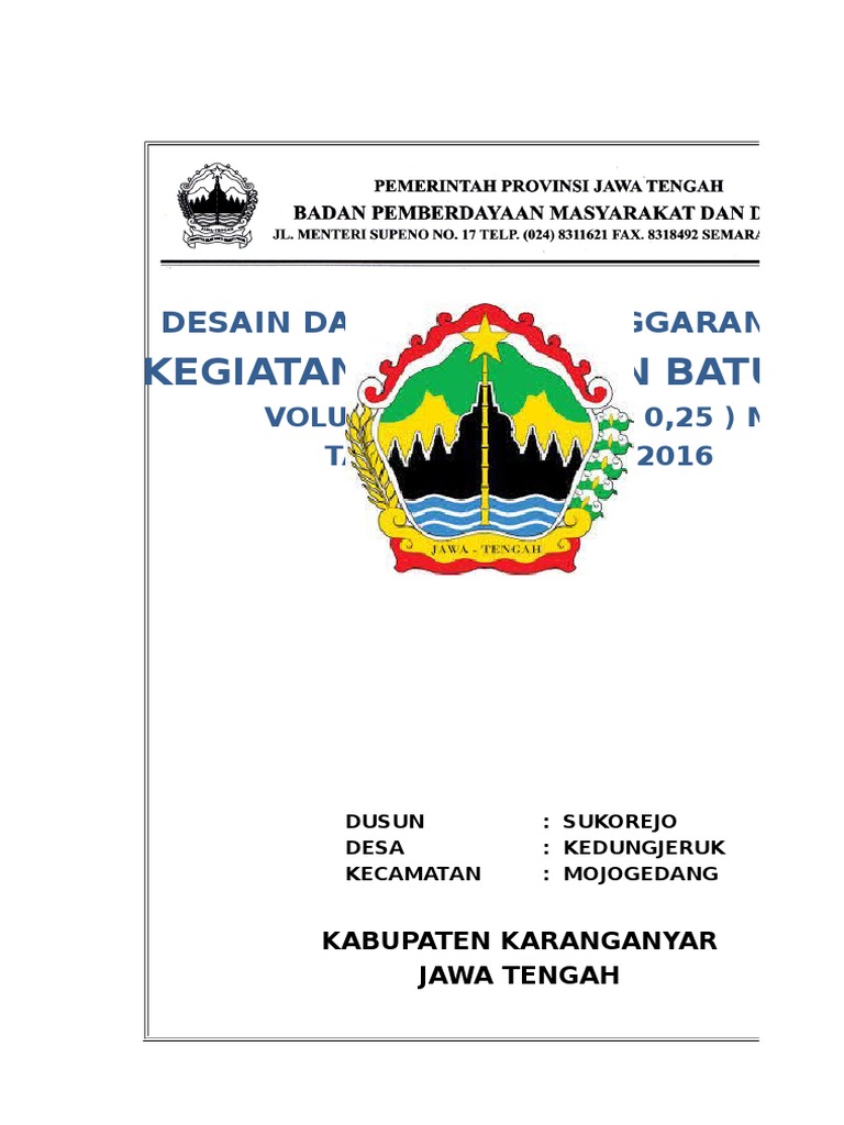 Desain RAB Talud Sukorejo | PDF