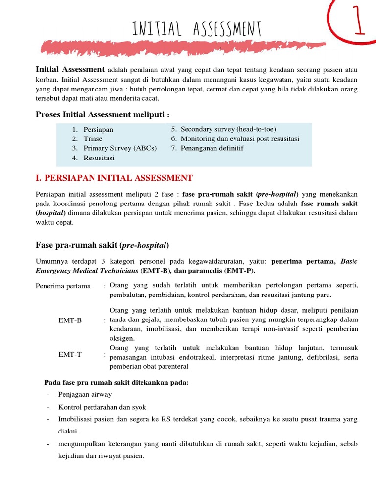 Proses Initial Assessment Pasien Trauma | PDF | Pengembangan Diri