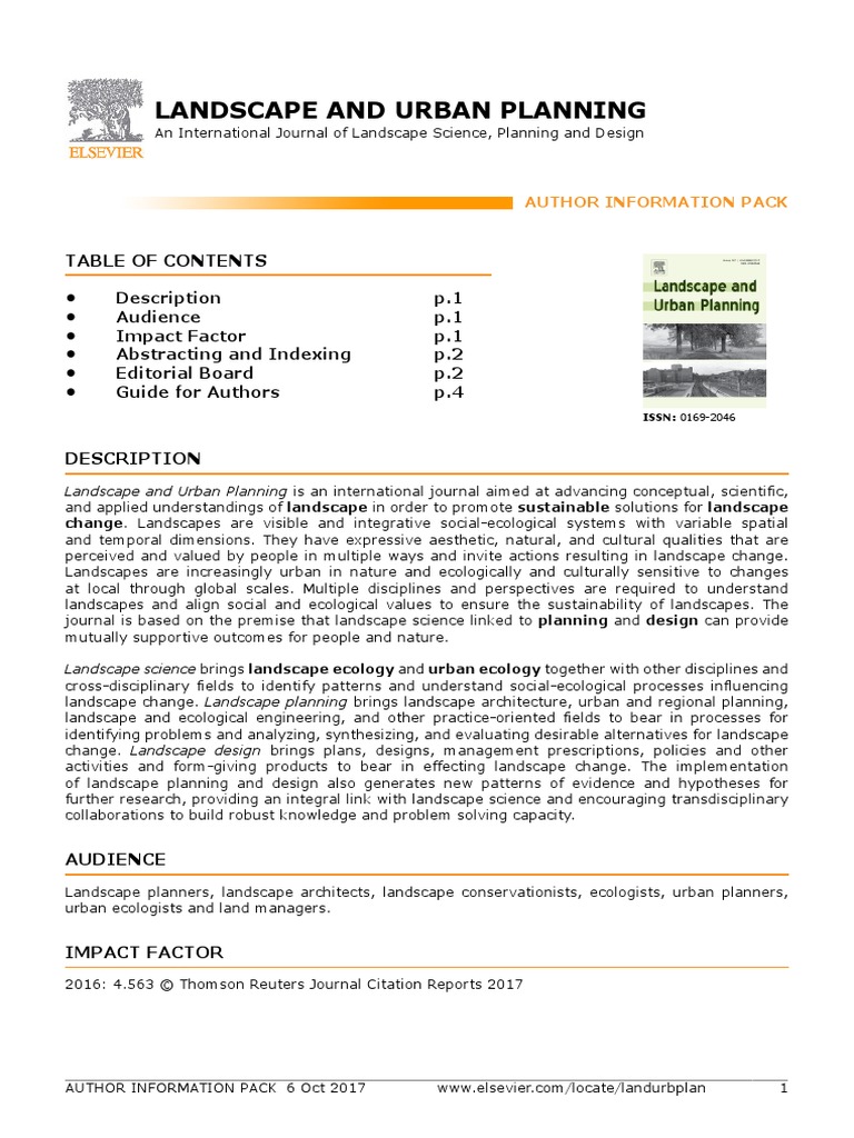 Landscape and Urban Planning | PDF | Open Access | Creative Commons License