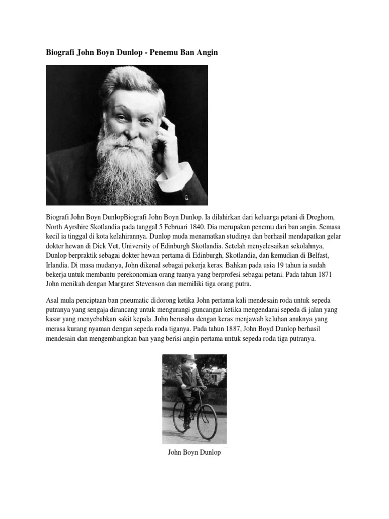 Biografi Penemu Ban: Dunlop & Goodyear | PDF