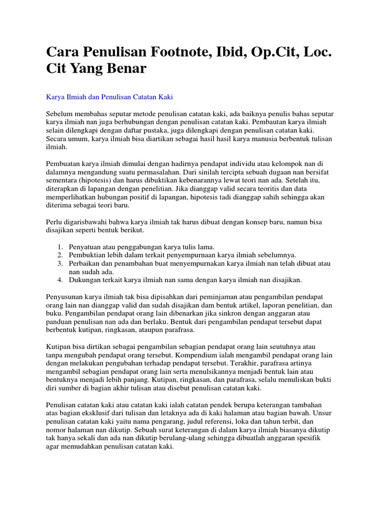Cara Penulisan Footnote | PDF | Filsafat