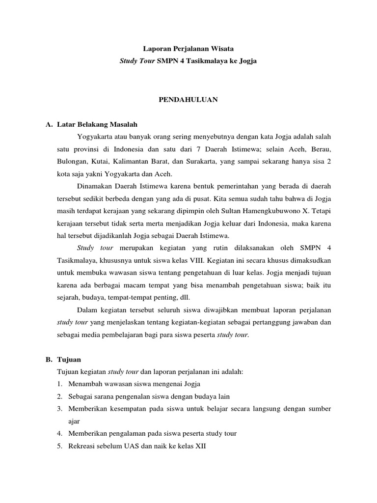Laporan Perjalanan Wisata | PDF