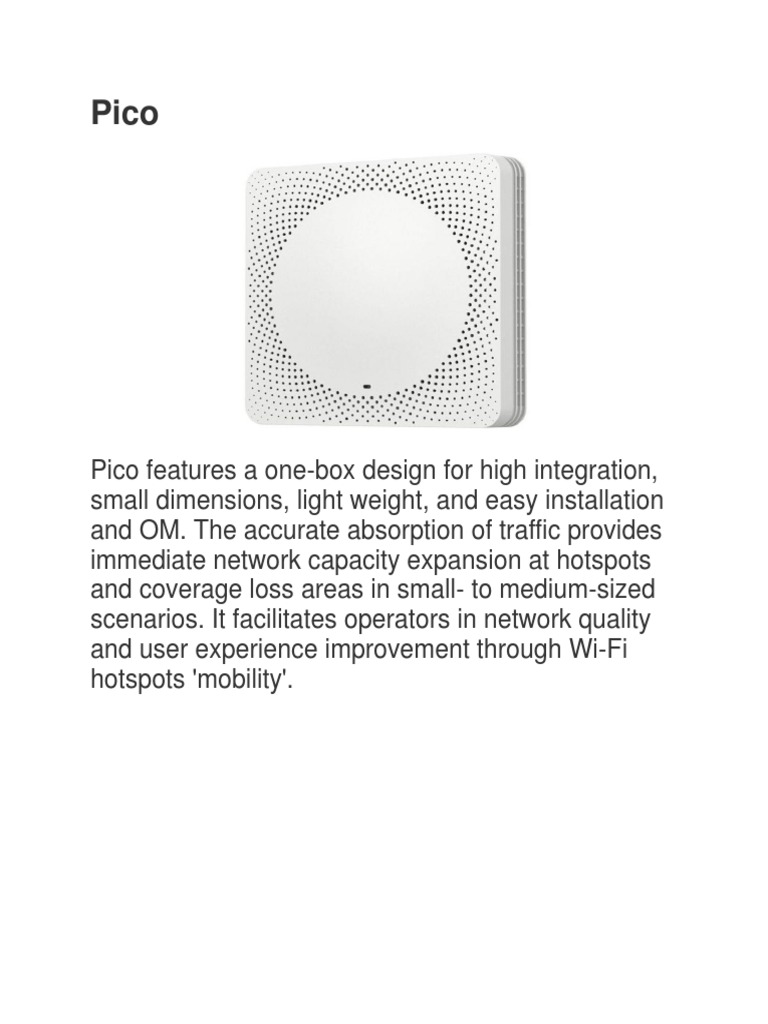 Pico: Compact Wi-Fi & Cellular Solution | PDF | Computers