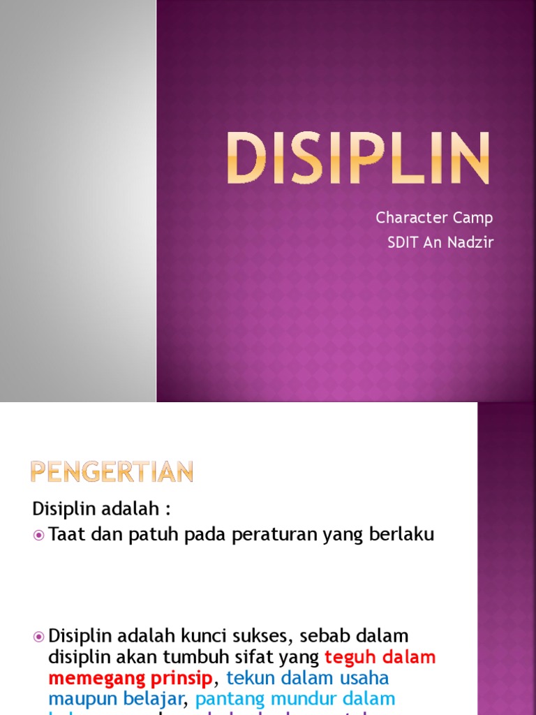 Disiplin: Kunci Sukses Anak Didik | PDF