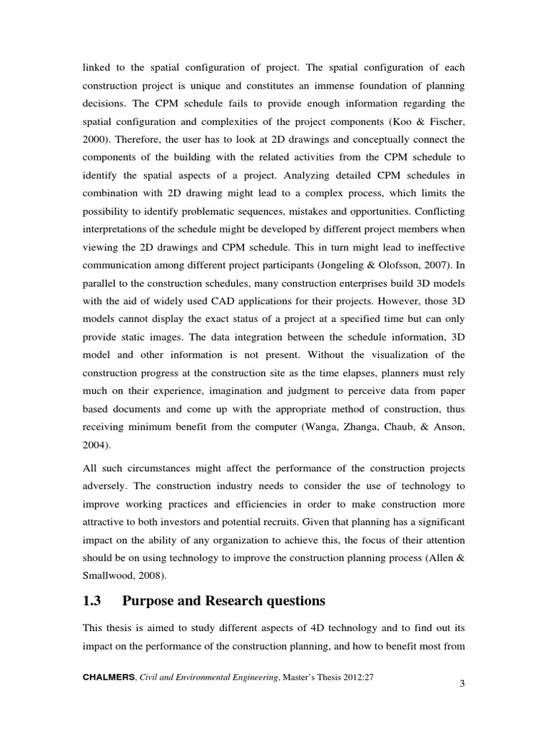 1.3 Purpose and Research Questions: CHALMERS, Civil and Environmental ...