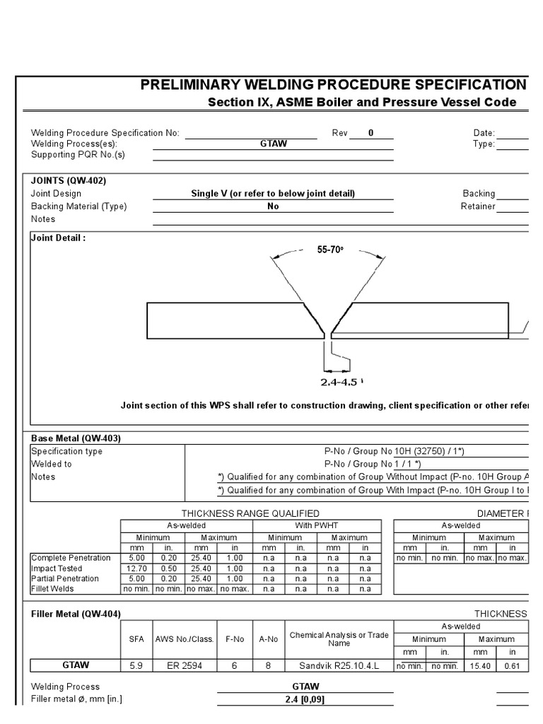 Copy of PWPS Eksperimen Super Duplex (002) | Welding | Industrial Processes