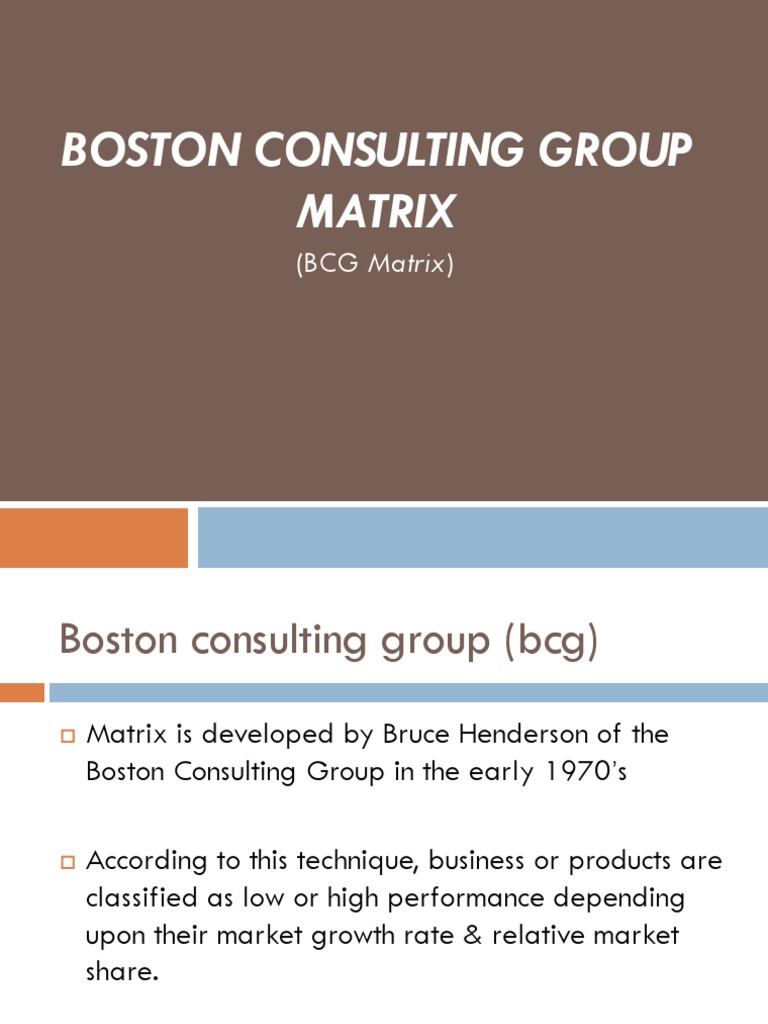 Boston Consulting Group Matrix | PDF | Marketing | Business