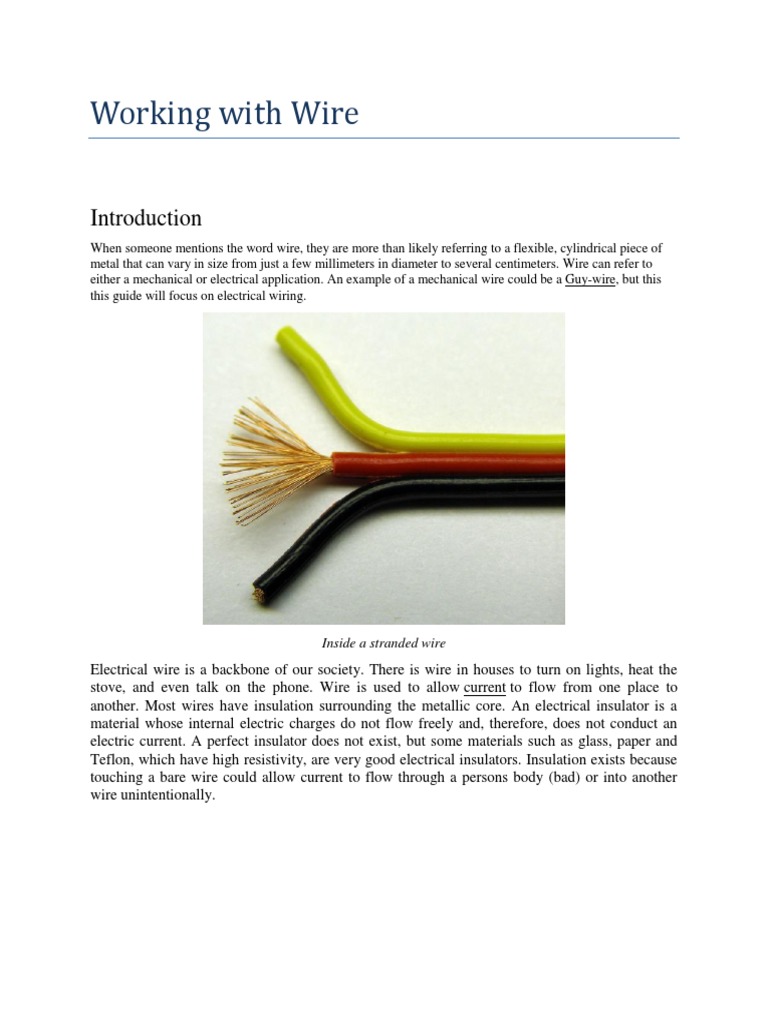 Working With Wire: Inside A Stranded Wire | PDF | Wire | Electrical ...