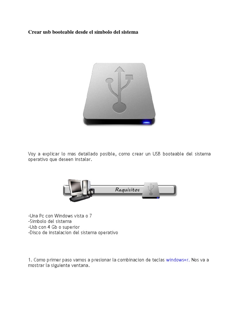 Como Crear Usb Booteable Desde CMD | PDF | Disco compacto | Tecnología de sistema operativo