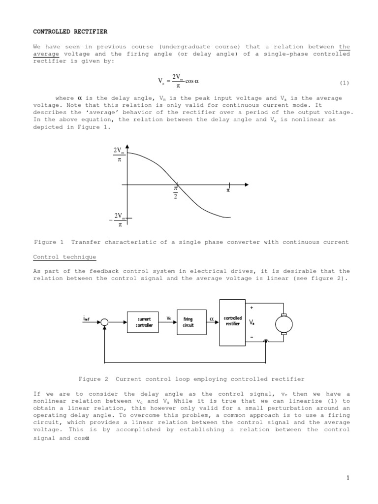 Linearization of the Controlled Rectifier Transfer Characteristic ...