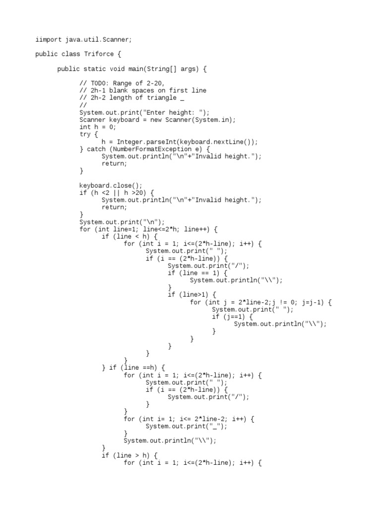 Triforce Printer Java | PDF | Software Development | Computer Programming
