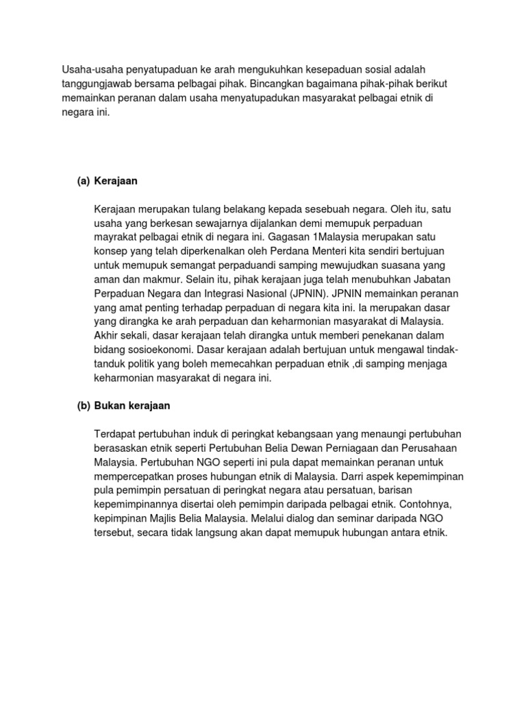 Peranan Kerajaan Ngo Mayarakat Dalam Men | PDF