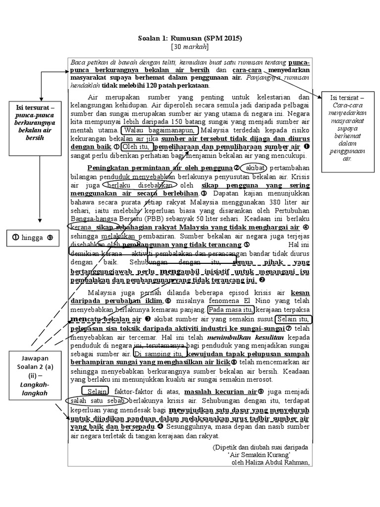 2 Contoh Rumusan Pemahaman SPM 2015 1 | PDF
