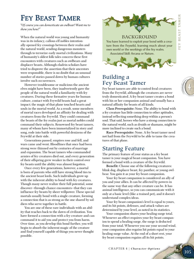 Ey East Amer: Building A Fey Beast Tamer | PDF | Fairies | Fantasy