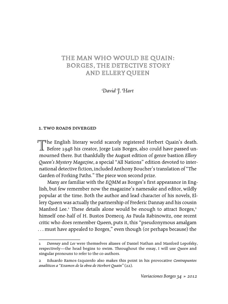 Hart David J. - The Man Who Would Be Quain | PDF | Ellery Queen ...