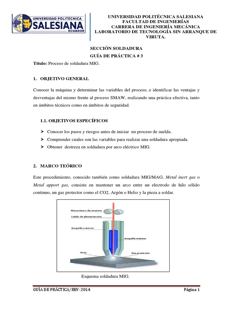 Práctica 3 Proceso MIG | PDF | Soldadura | Construcción