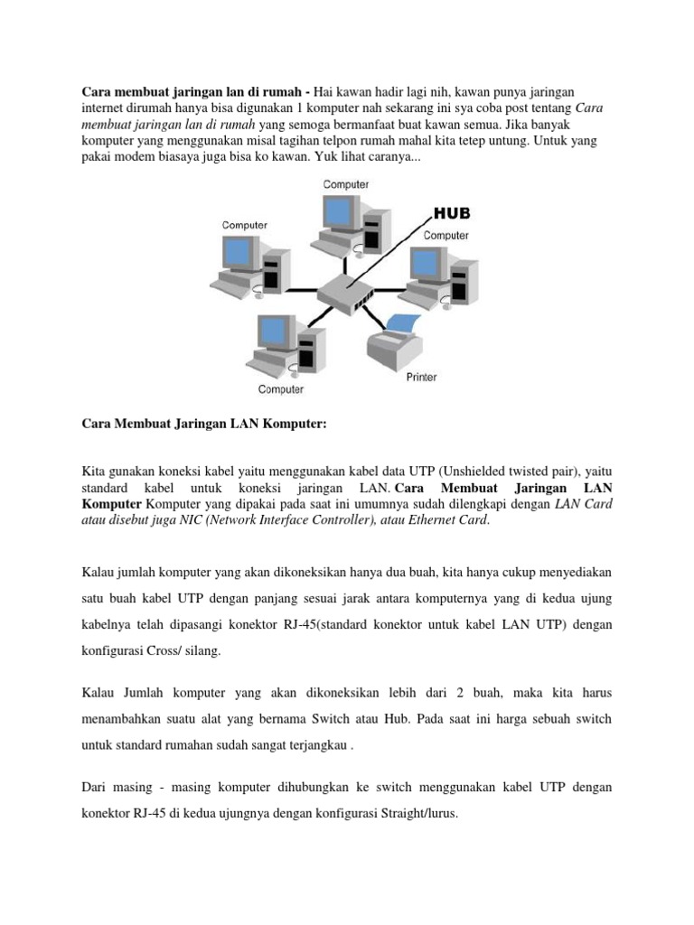 Cara Membuat Jaringan Lan Di Rumah | PDF
