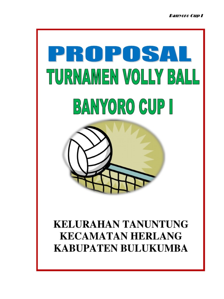 PROPOSAL Turnamen Volly Ball Bayoro Cup I | PDF