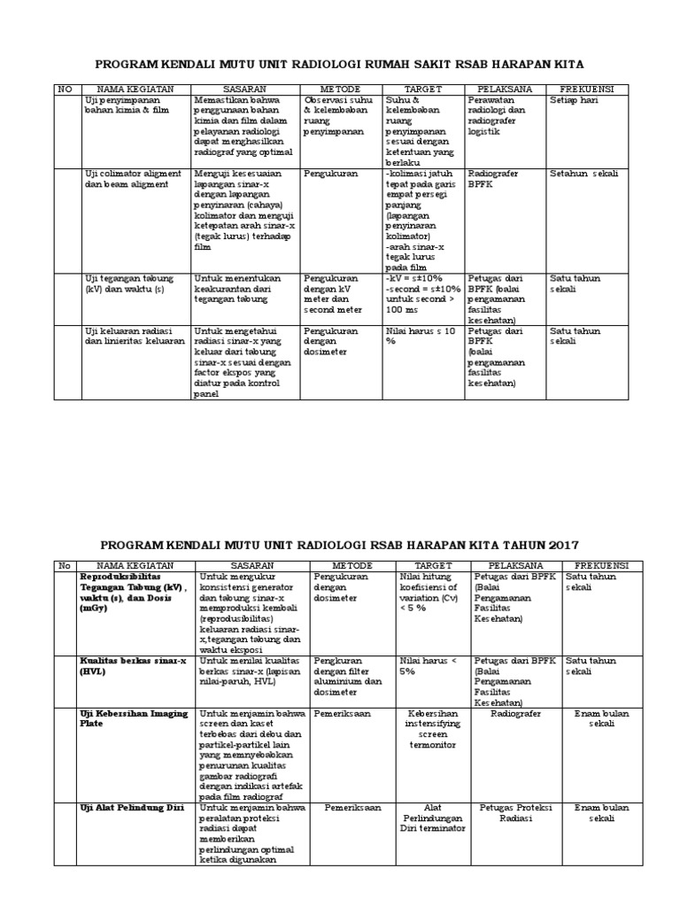 Lampiran 5 - Contoh Program Peningkatan Mutu Dan Laporan Program Peningkatan Mutu Tabel | PDF
