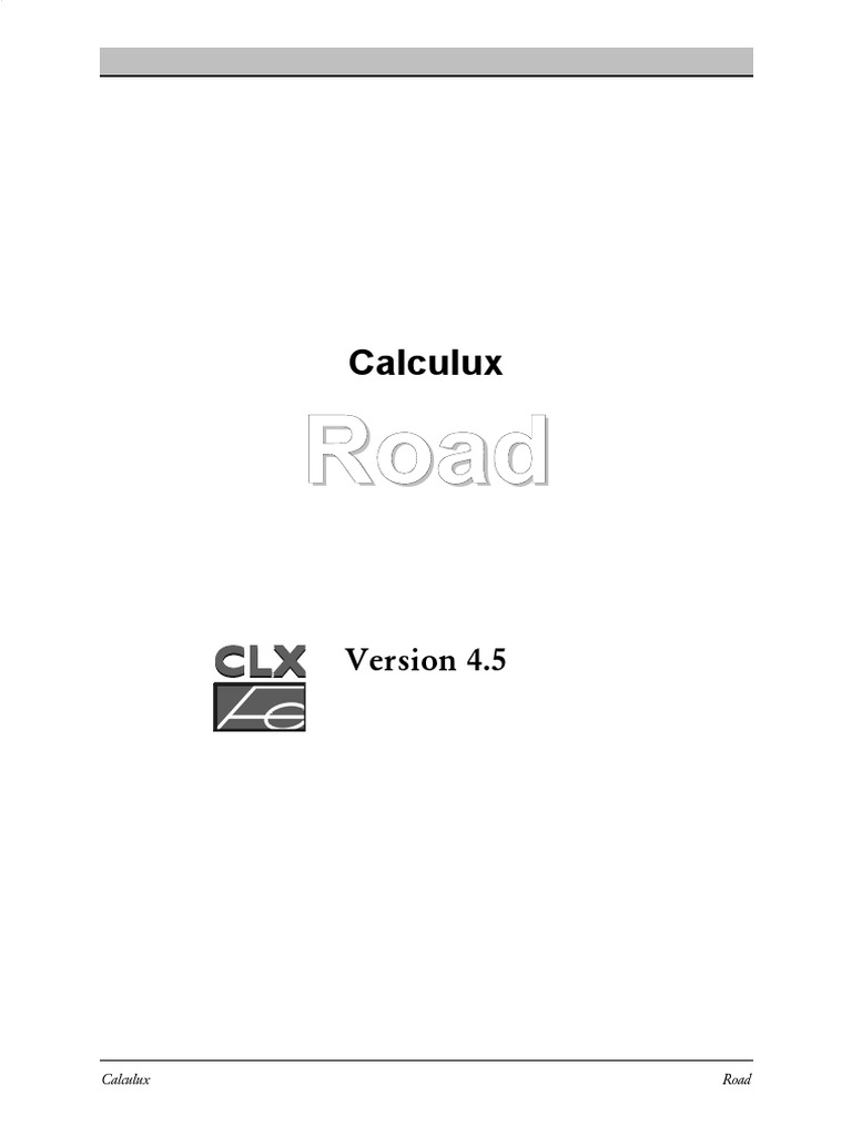 Calculux Road 4.5 User Guide | PDF | Computer File | Lighting