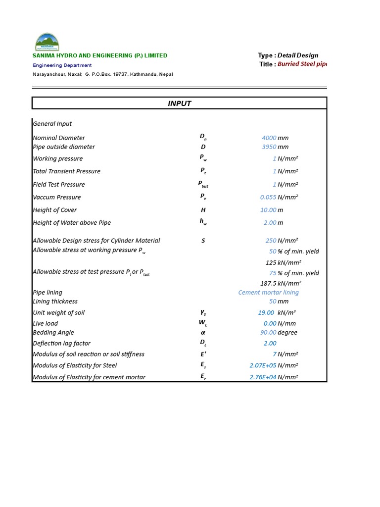 Buried Steel Pipe Design Specifications | PDF | Pounds Per Square Inch ...