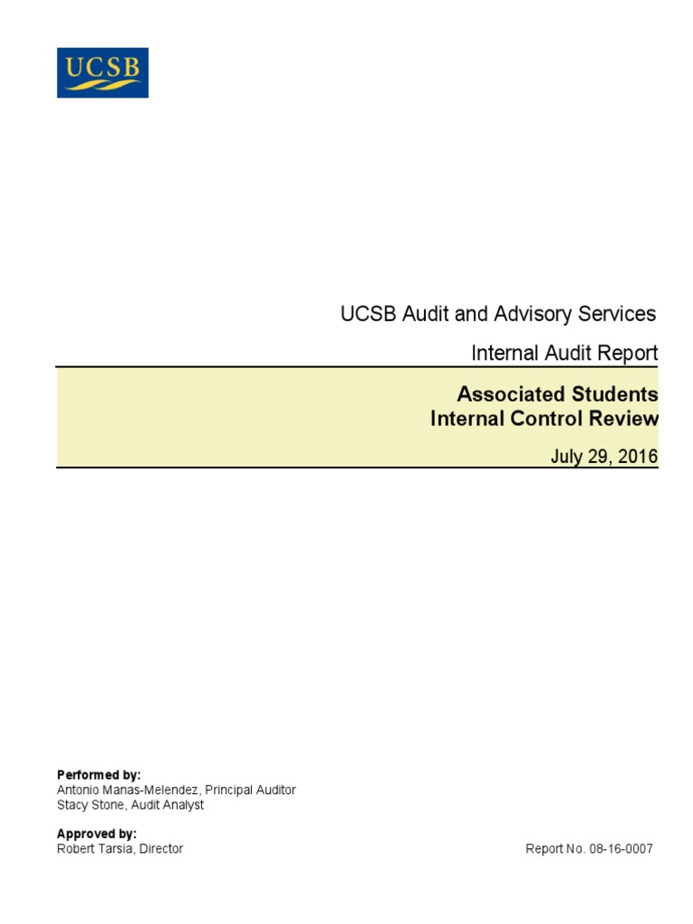 Associated Students Internal Control Review Audit Report 072916 | PDF ...
