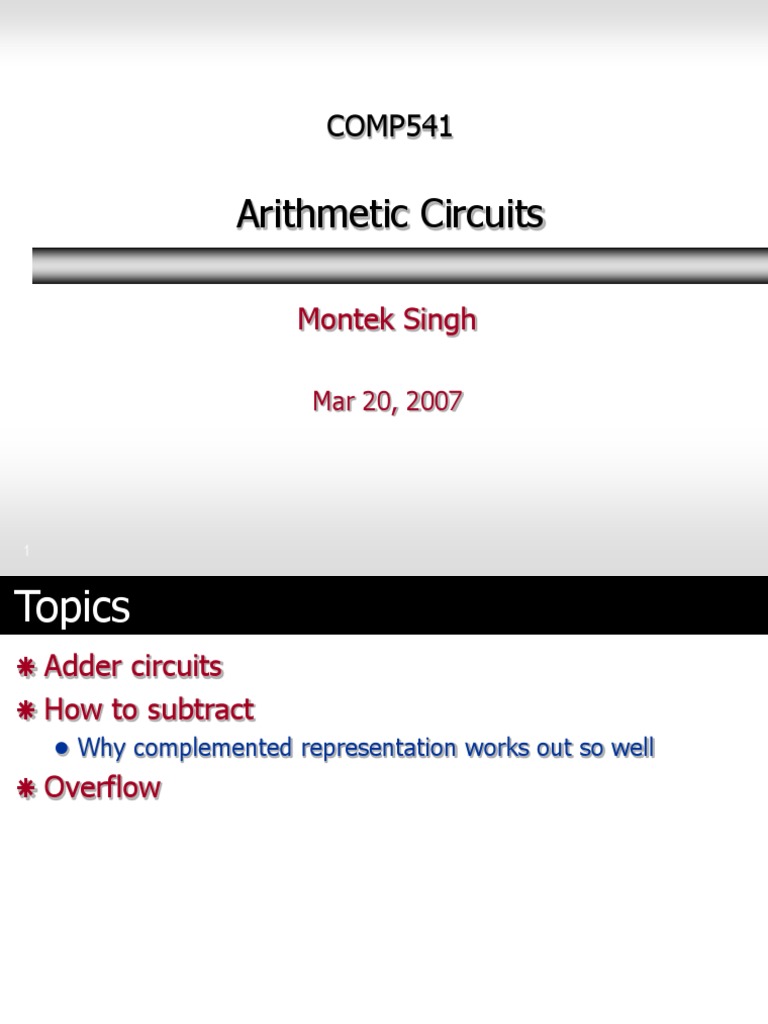 14 Arithmetic Circuits | PDF | Subtraction | Theory Of Computation