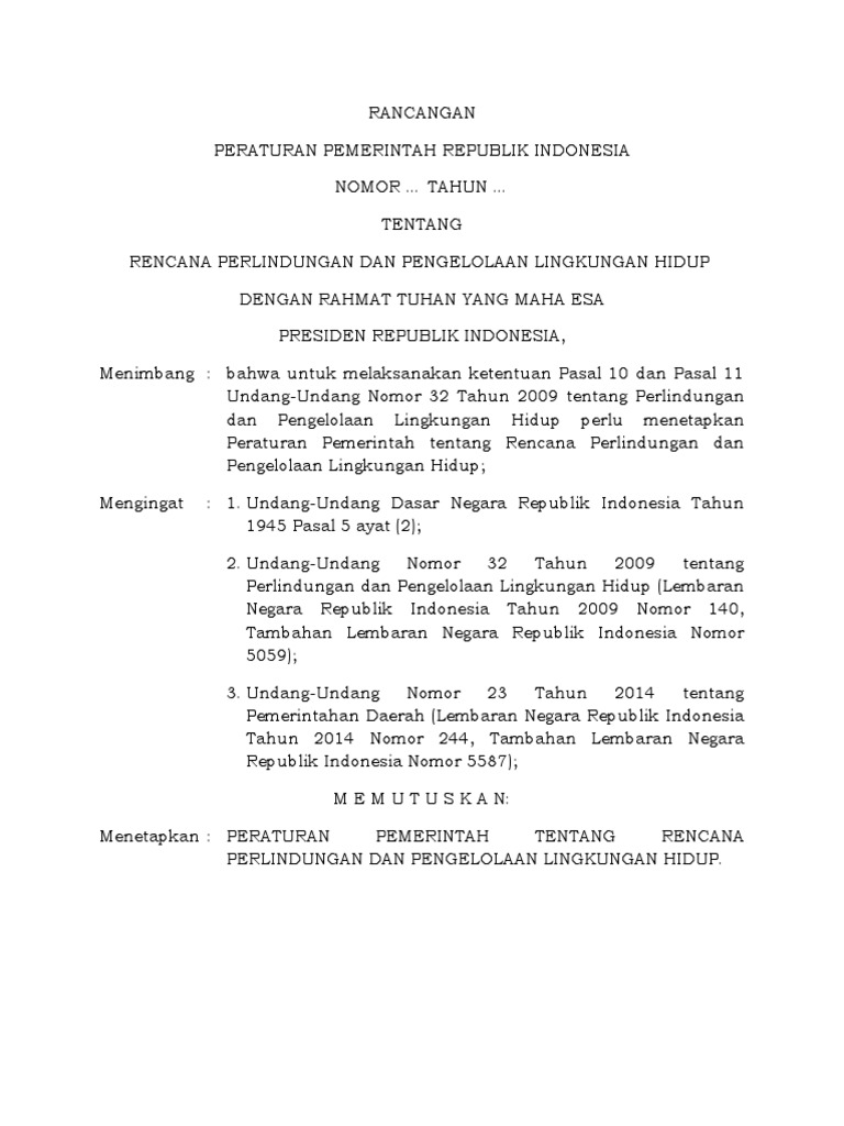 Draf RPPLH Nasional | PDF