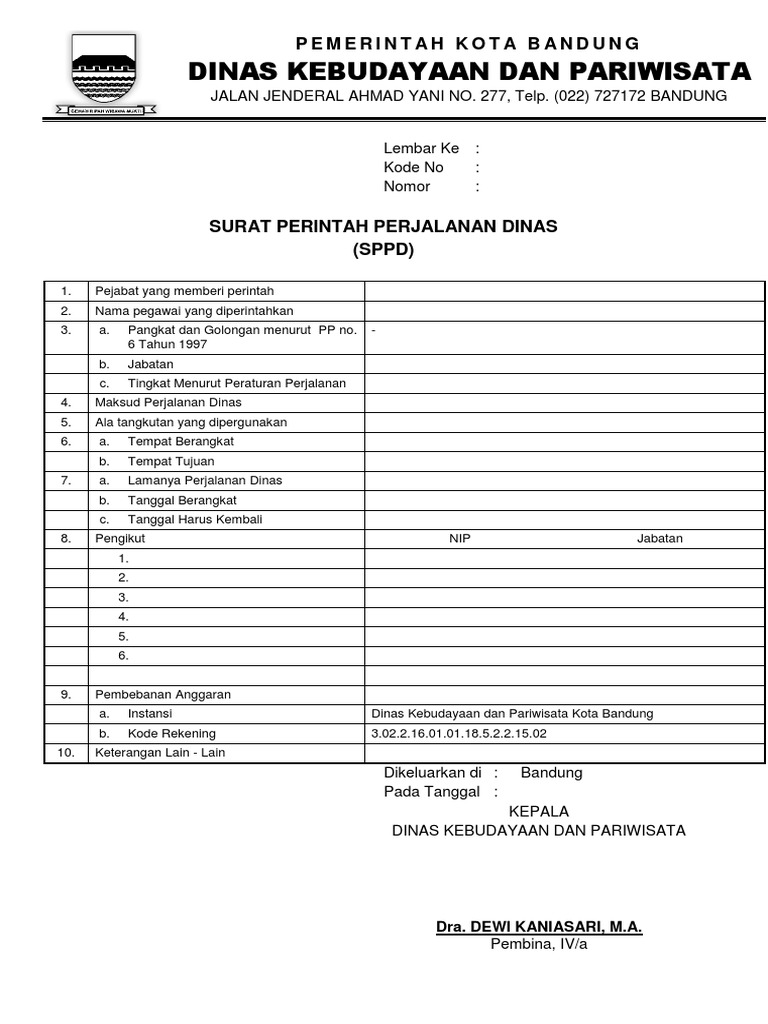 SPPD Bandung ke Buleleng Bali | PDF