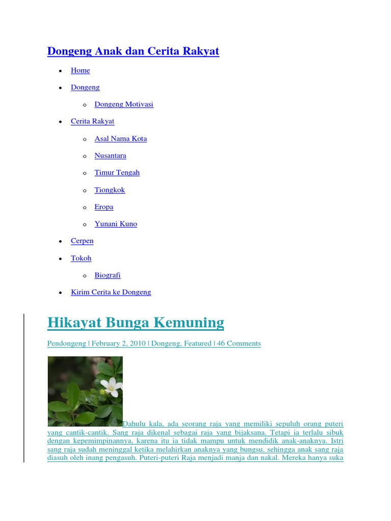 Hikayat Puteri Kuning dan Bunga Kemuning | PDF | Seni