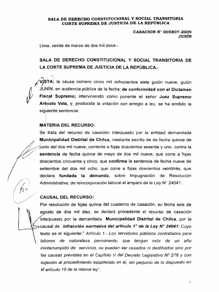 Casacion 5807-2009 PDF | PDF