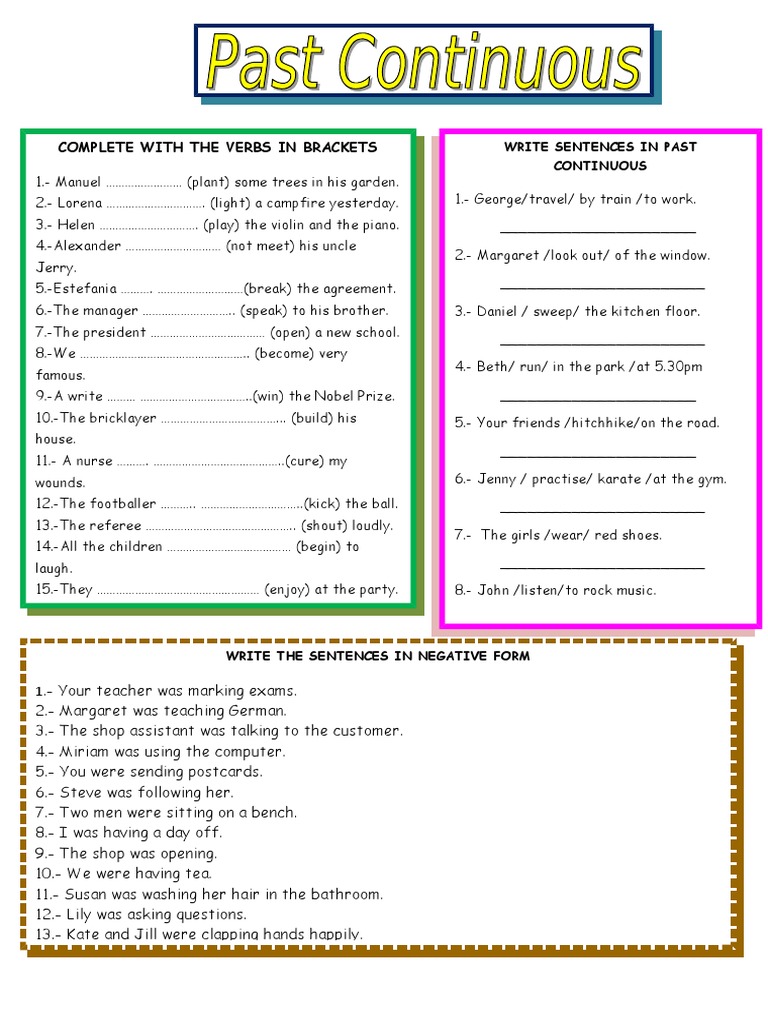 Past Continuous | PDF | Grammar | Syntax