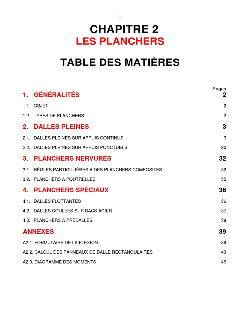 Chapitre 2 - Les Planchers | PDF | Béton armé | Flexion (matériau)